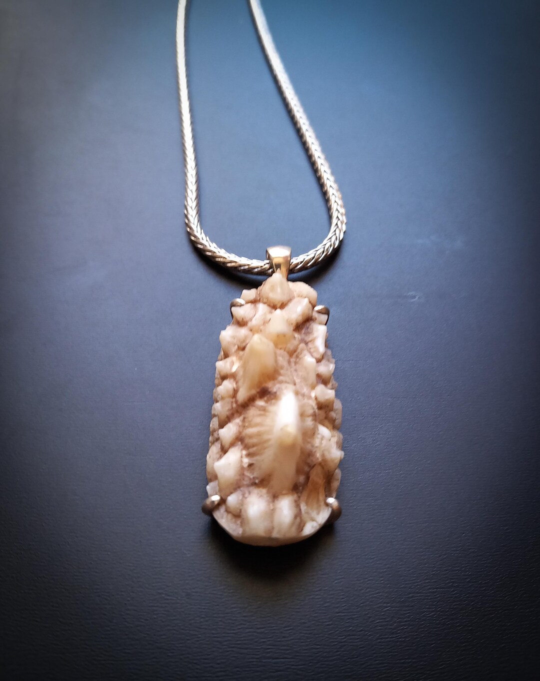 Talisman Necklace With Stingray Tail Bone 925 Sterling Silver Unisex ...