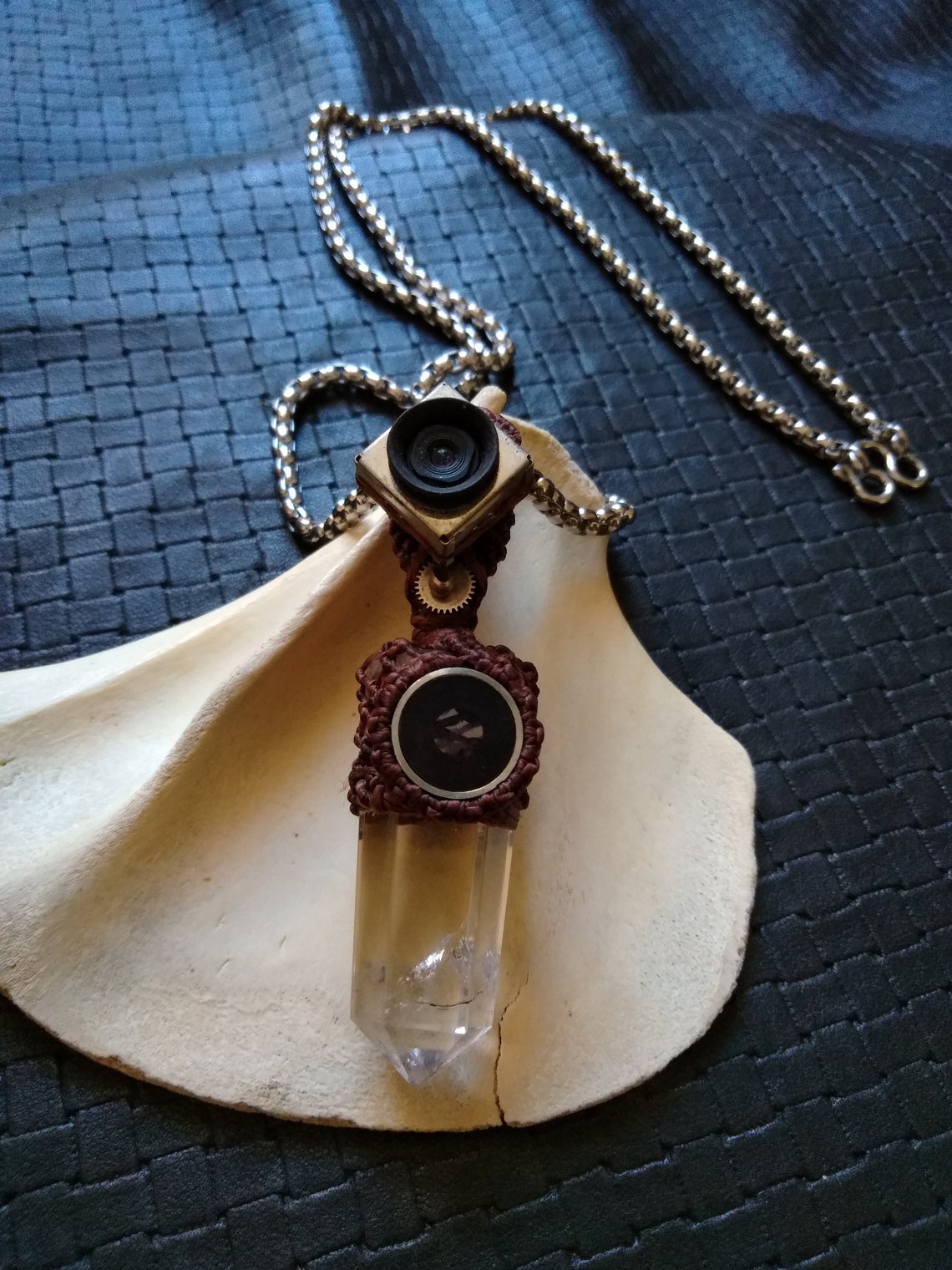 Spy Camera Necklace Crystal Quartz Chain Necklace Micro | Etsy