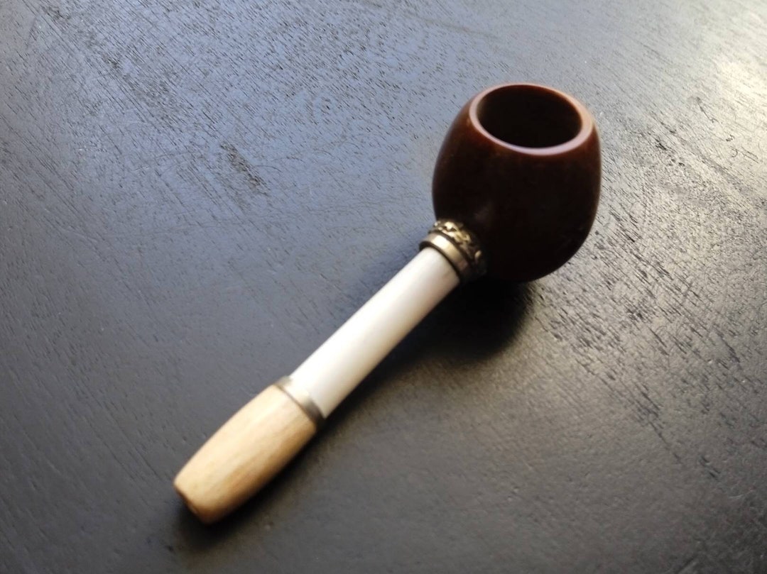 Palo Santo Wood Smoking Pipe Cow Bone Tagua Nut Smoker Sacred Wood ...