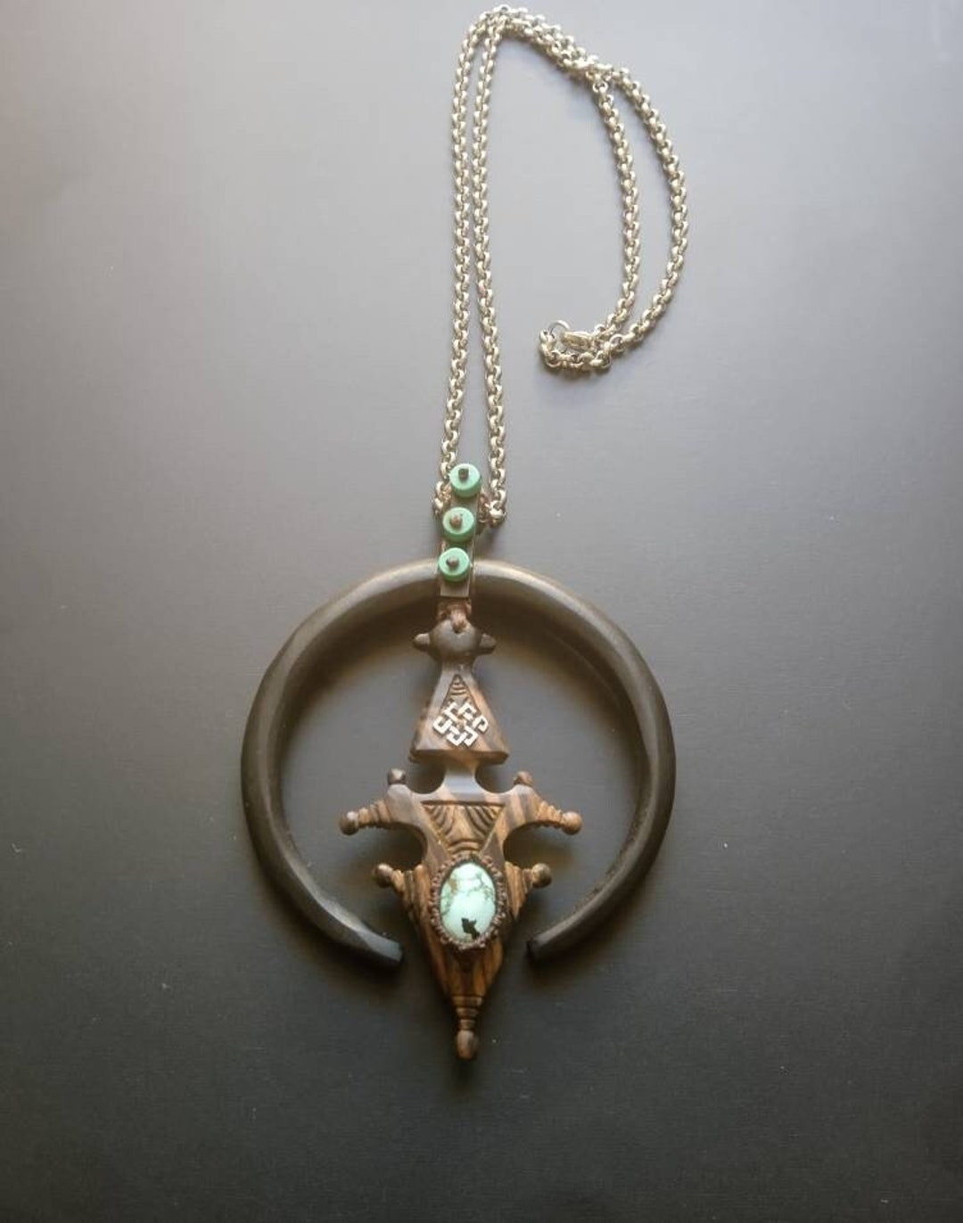 Narra Wood Carving Southern Cross and Beautiful Tibetan Turquoise ...