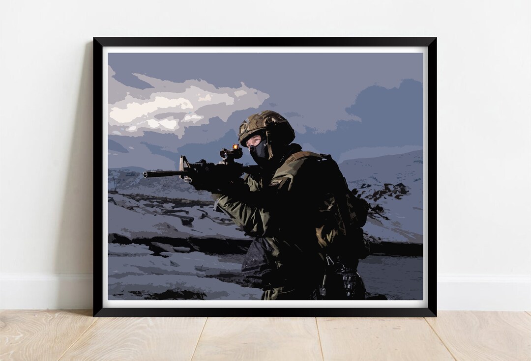 Royal Marines Commando With Weapon Military Digital Artwork Militaria ...