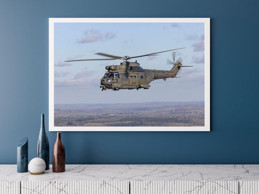 RAF Puma HC2 Helicopter in Flight | Photo Print | Military ...