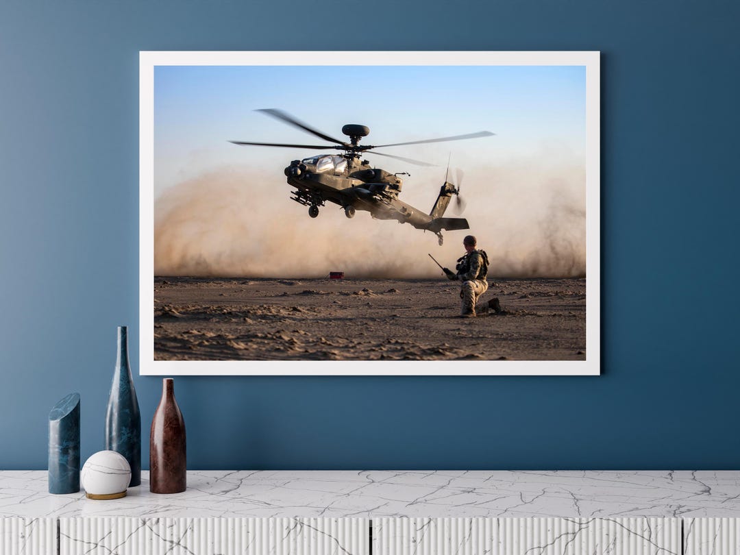 British Army Apache Echo Helicopter and JTAC Photo Print Military ...