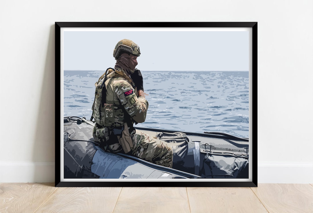 Royal Marines Commando on a RIB Military Digital Artwork - Etsy