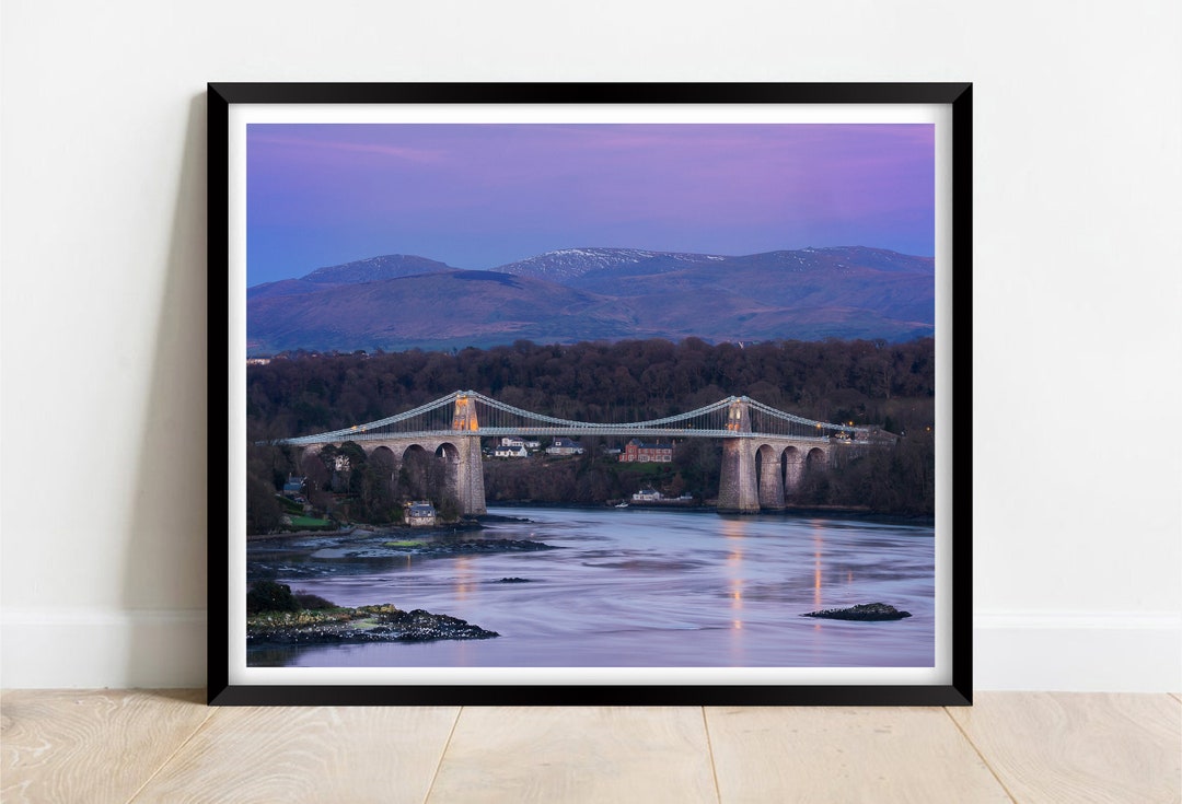 Menai Bridge Isle of Anglesey Wales at Sunset Limited Edition Print ...