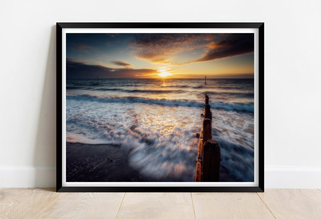 Teignmouth Beach Devon Sunset Seascape Limited Edition Print ...