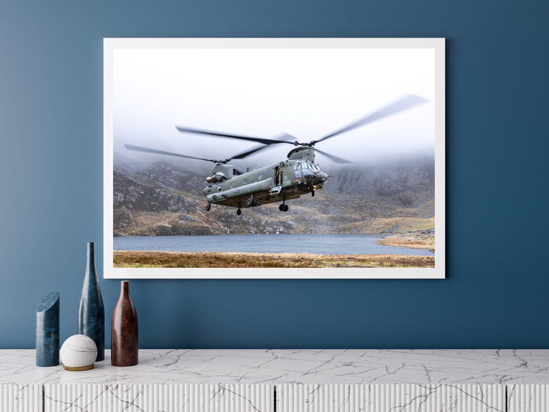 RAF Chinook Over Snowdonia Wales | Photo Print | Military | Helicopters ...