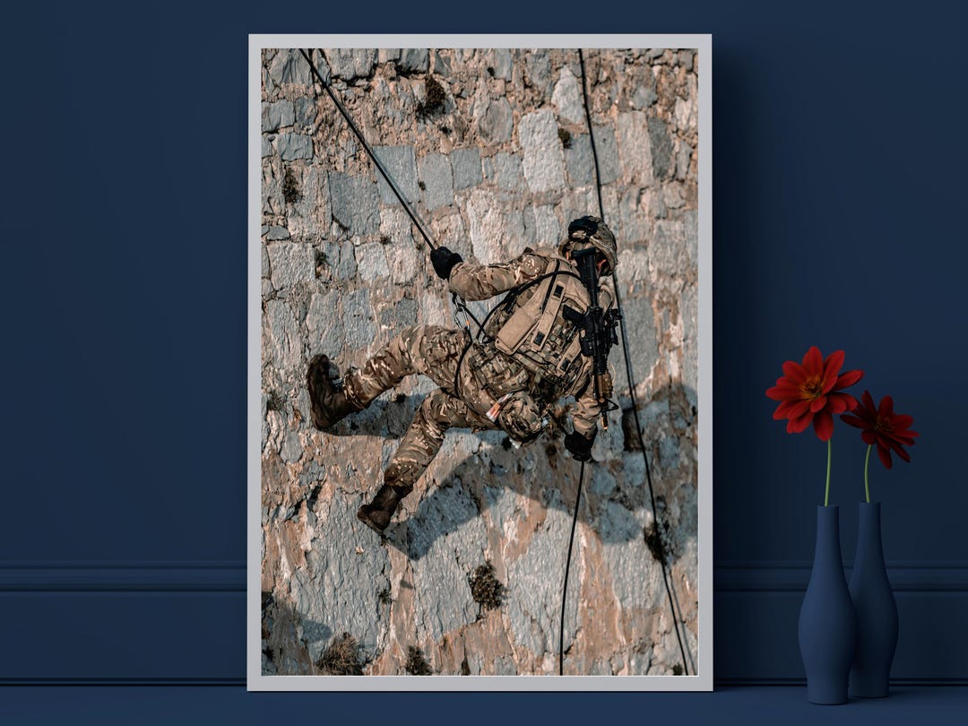 Royal Marine Commando Abseiling | Photo Print | Military | 43 Commando ...