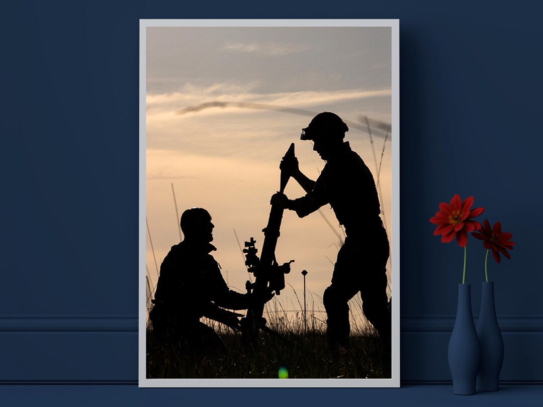 Royal Marine Commandos Mortar Team Silhouette Photo Print: Military ...