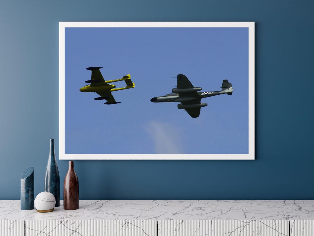 RAF De Havilland DH112 Venom and Gloster Meteor | Photo Print ...