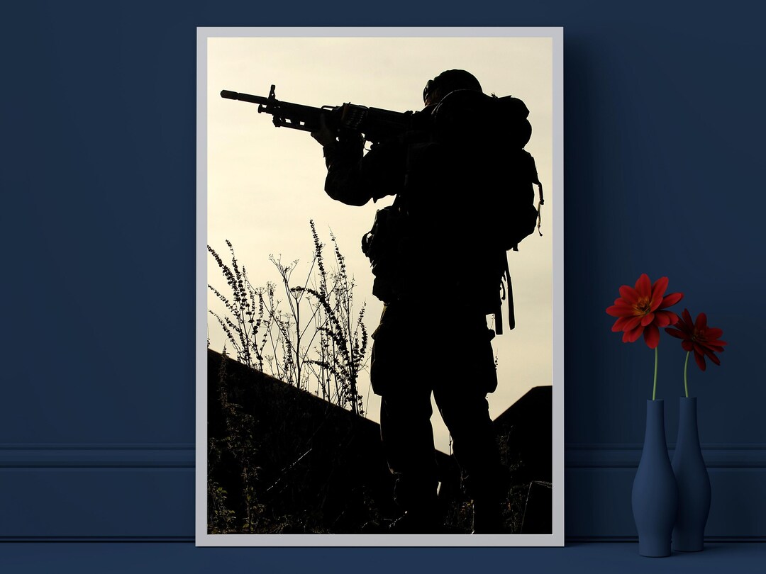 Royal Marines Commando Silhouette Photo Print Military 45 Commando Wall ...