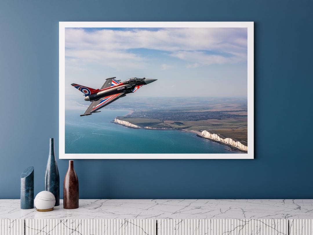 RAF Typhoon Over the White Cliffs of Dover | Photo Print | Military ...