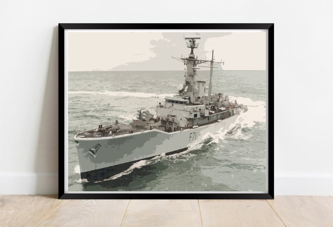 HMS Scylla Royal Navy Leander Class Frigate Military Digital Artwork ...