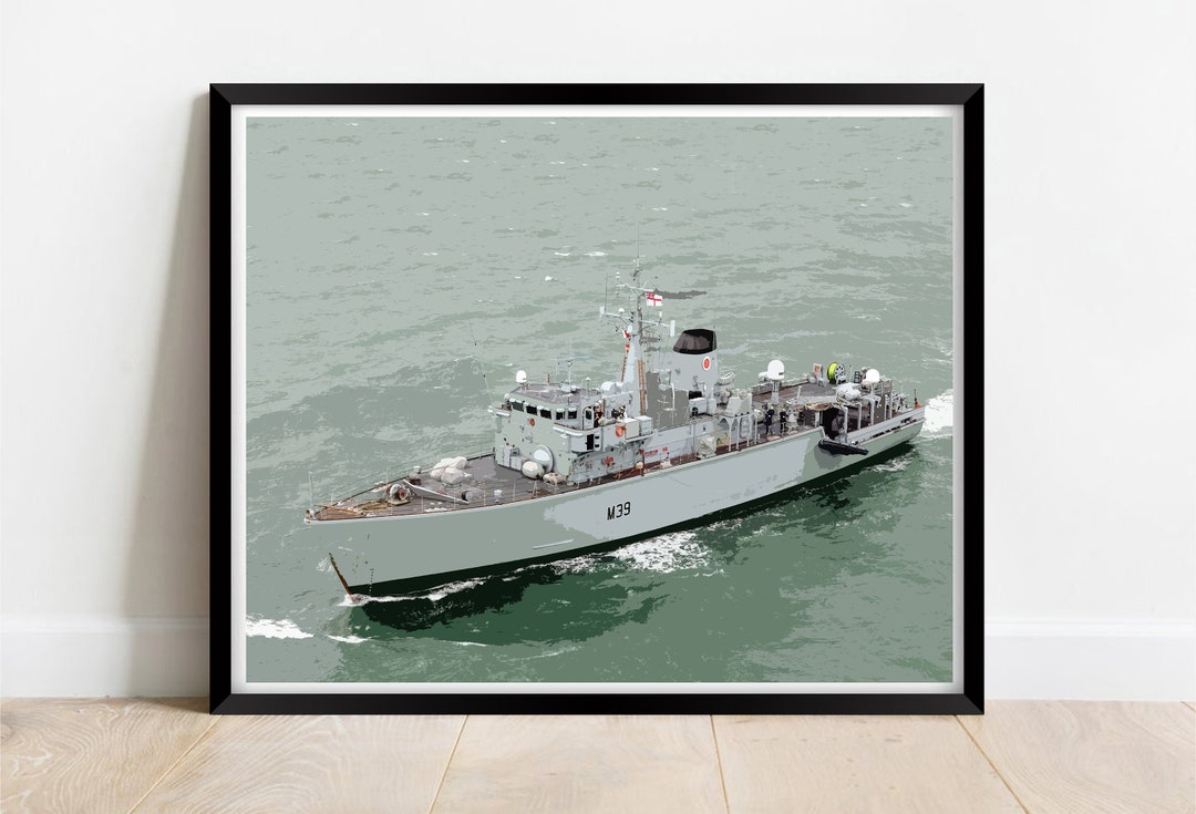 HMS Hurworth Royal Navy Hunt Class Mine Countermeasures Vessel Digital ...