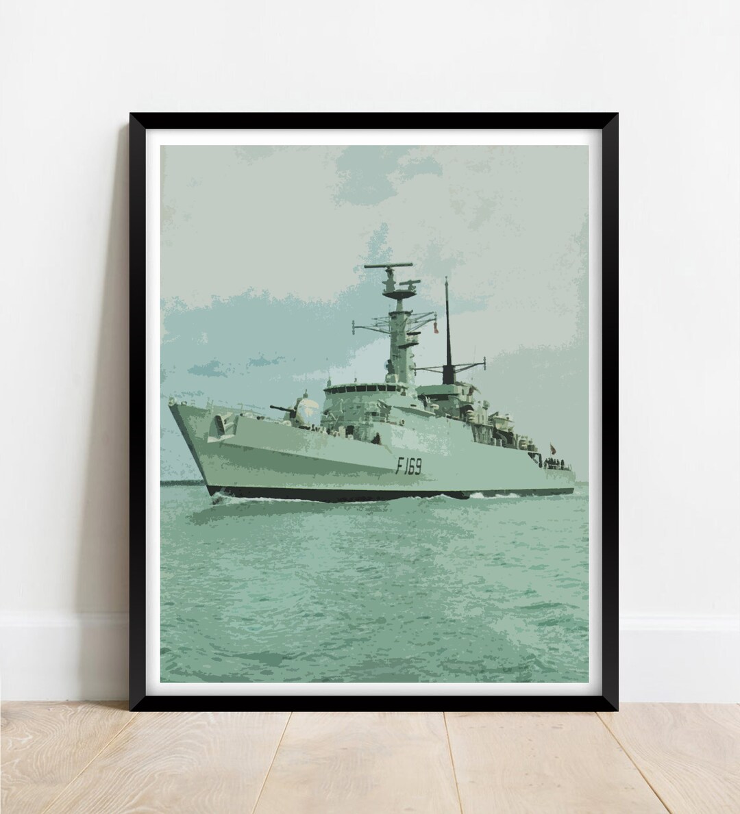 HMS Amazon Royal Navy Type 21 Frigate Military Digital Artwork Print ...