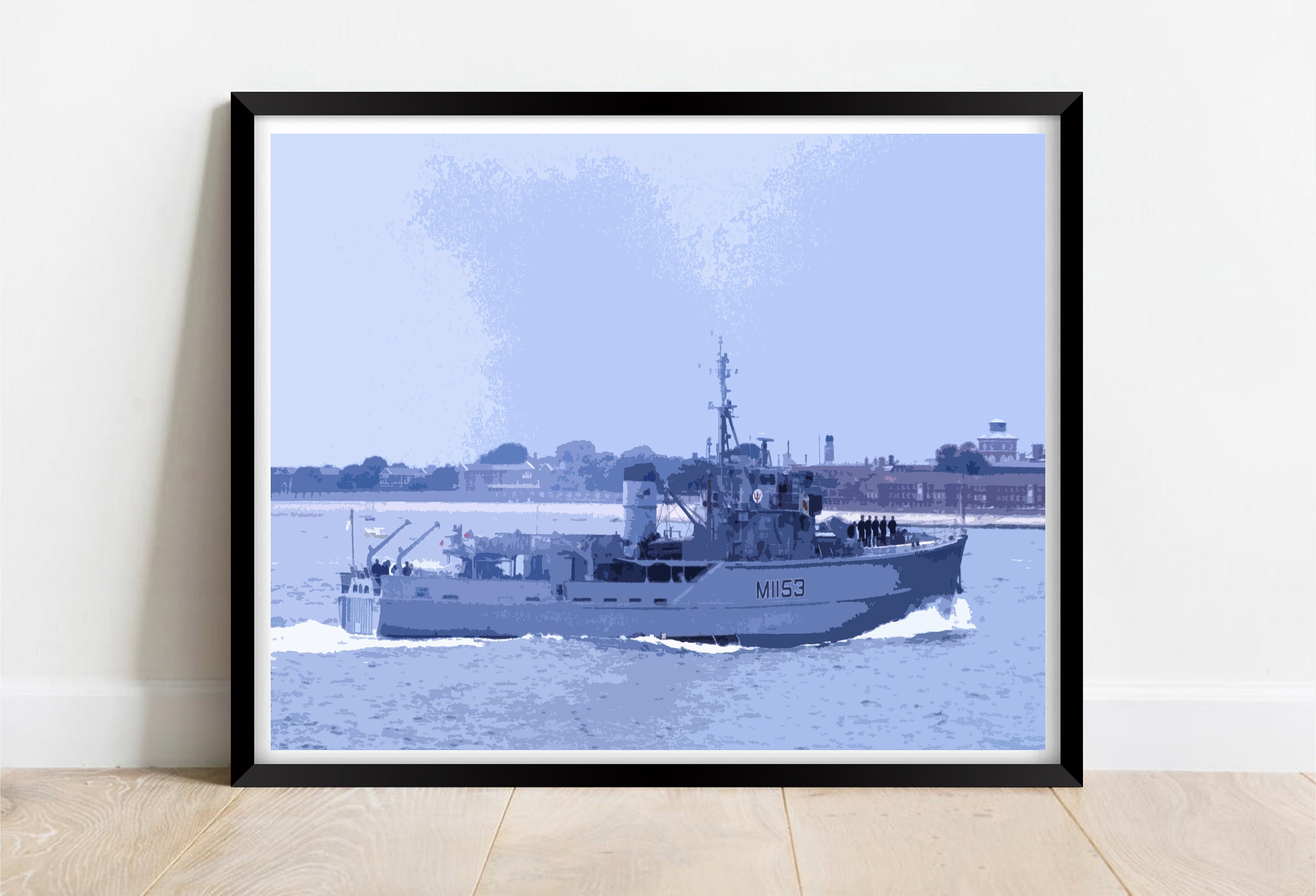 HMS Kedleston Royal Navy Ton Class Minesweeper Military Digital Artwork ...