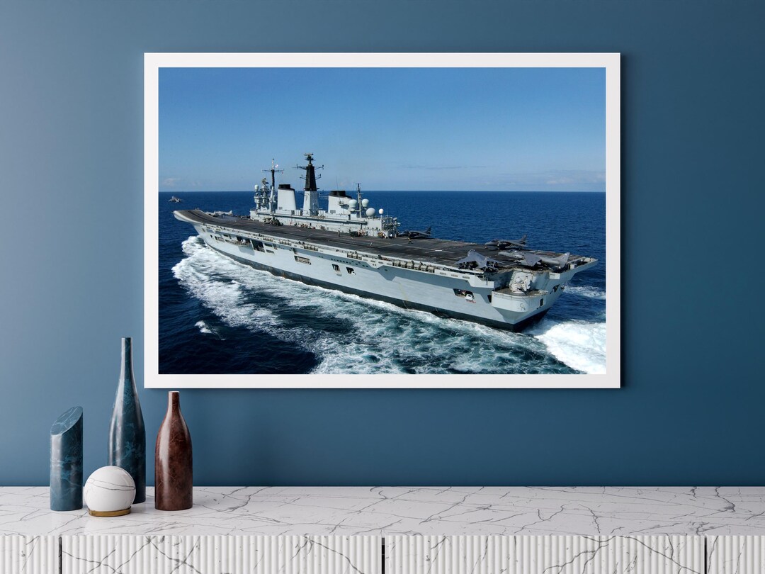 HMS Invincible (R05) Light Aircraft Carrier at Sea | Photo Print ...