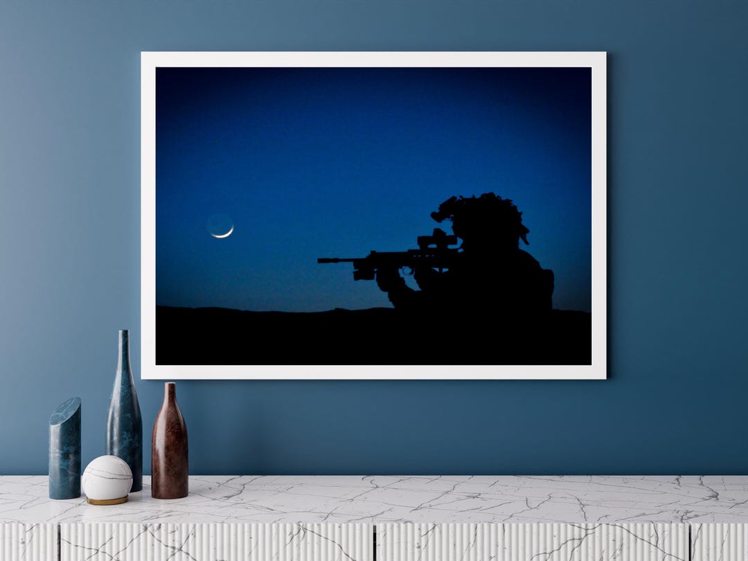 Royal Marine Commando Silhouette at Dusk | Photo Print | Military ...