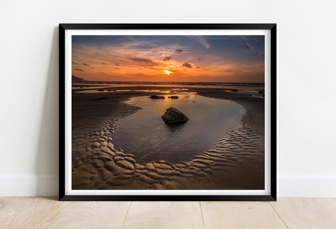Dinas Dinlle Beach Caernarfon Gwynedd Sunset Limited Edition Print ...