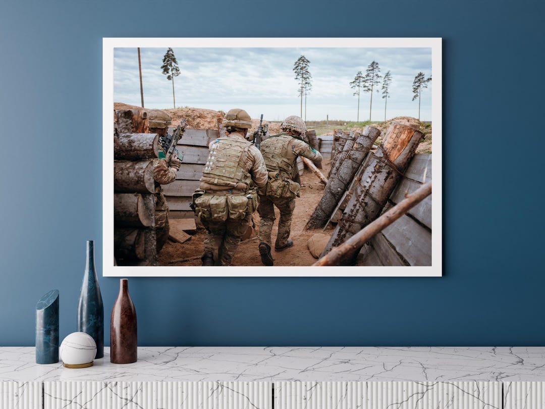 British Army Soldiers Clearing a Trench | Photo Print | Military ...