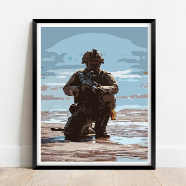 Military Kneeling Poster - Etsy
