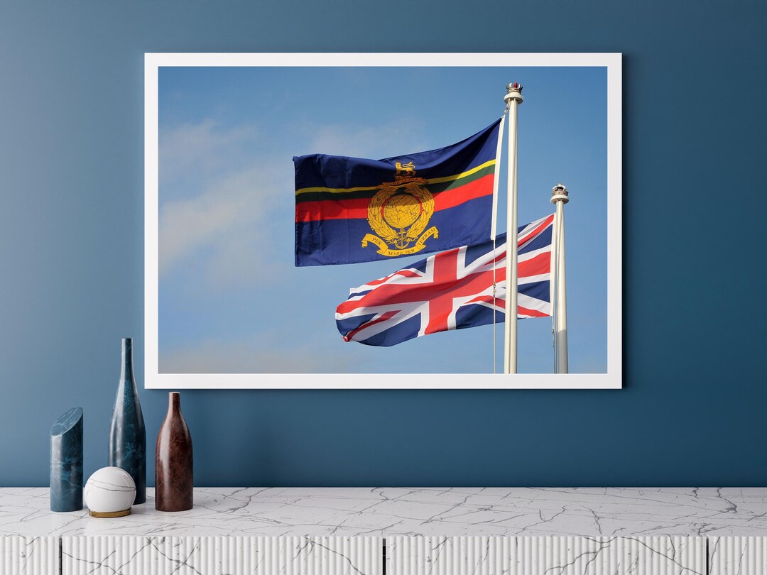 Royal Marines Corps Flag and Union Jack Photo Print Military Armed ...