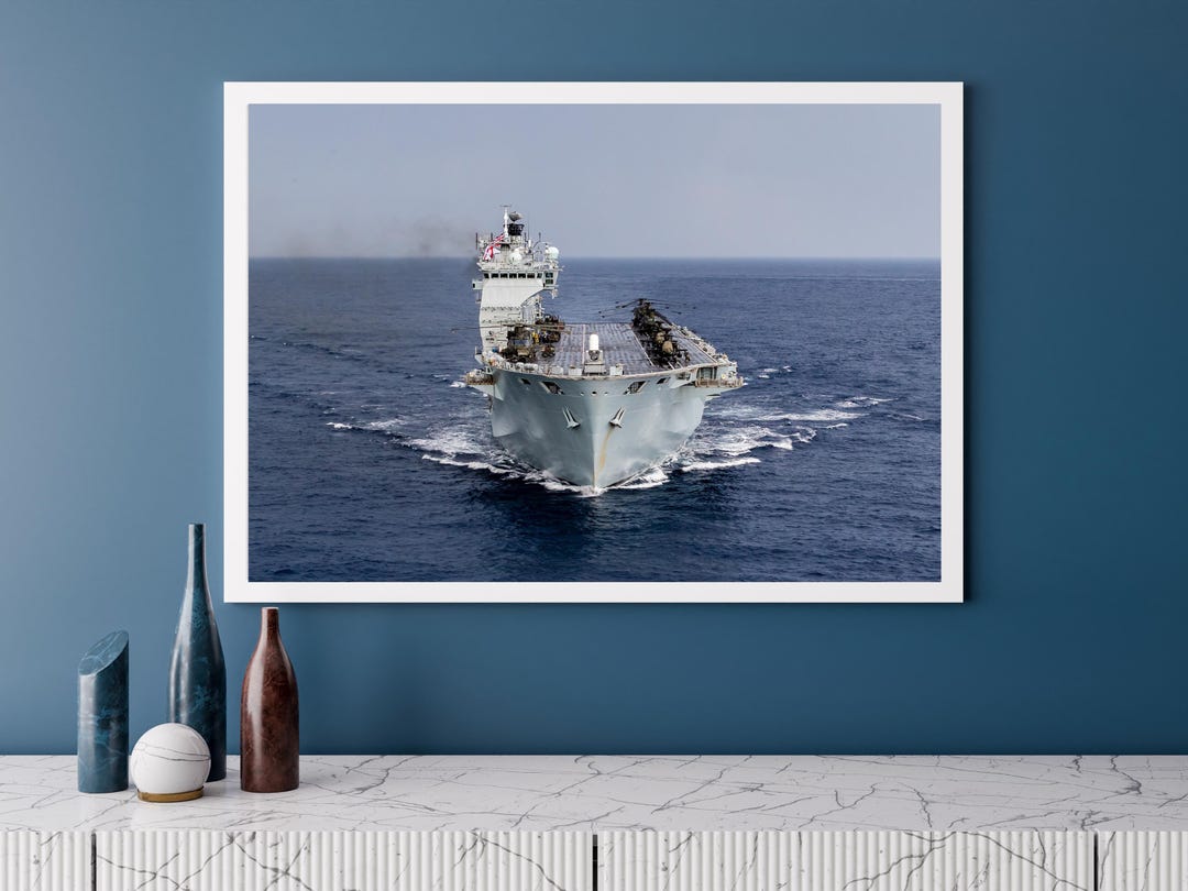 HMS Ocean L12 Helicopter Landing Platform Photo Print Military Royal ...