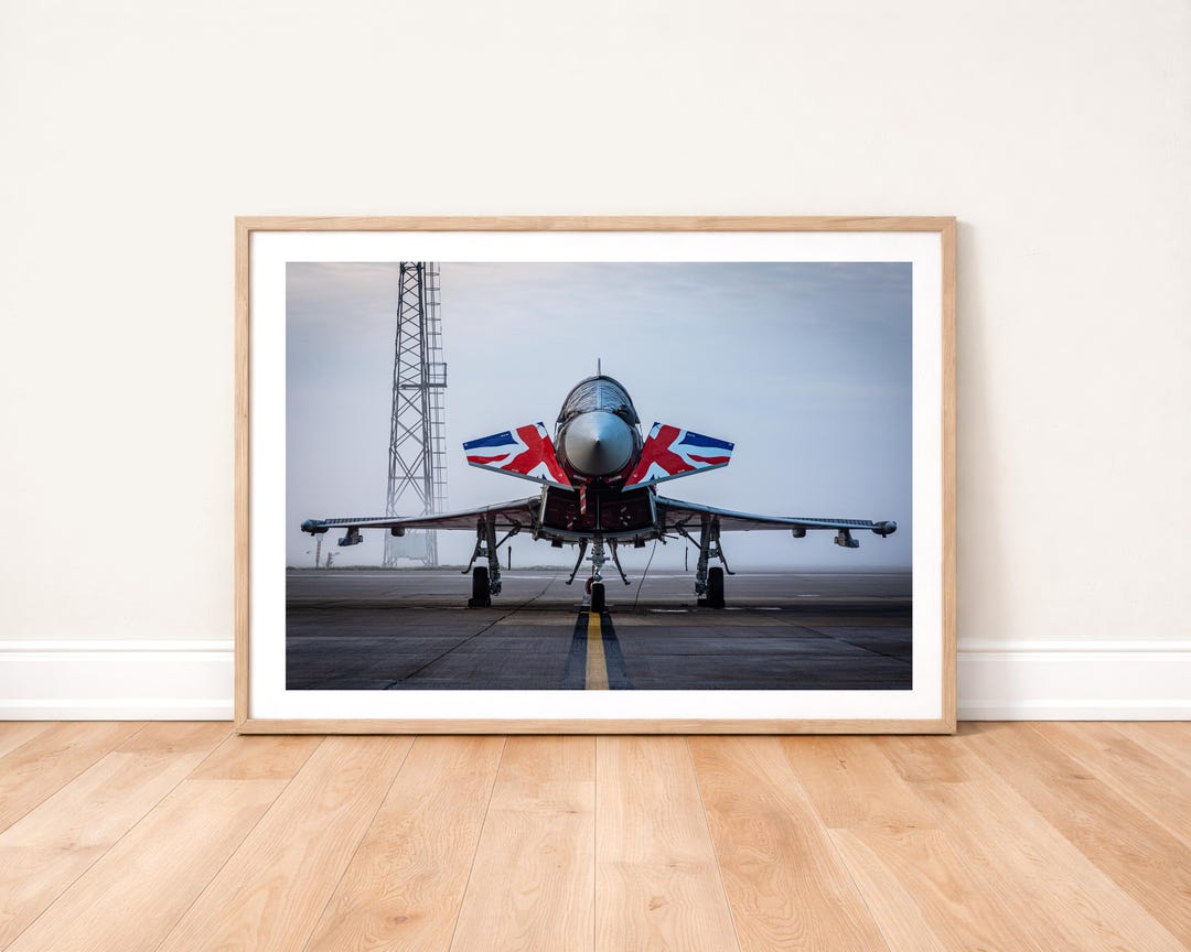 RAF Typhoon Union Jack Jet on a Runway Photo Print: Military Aviation ...
