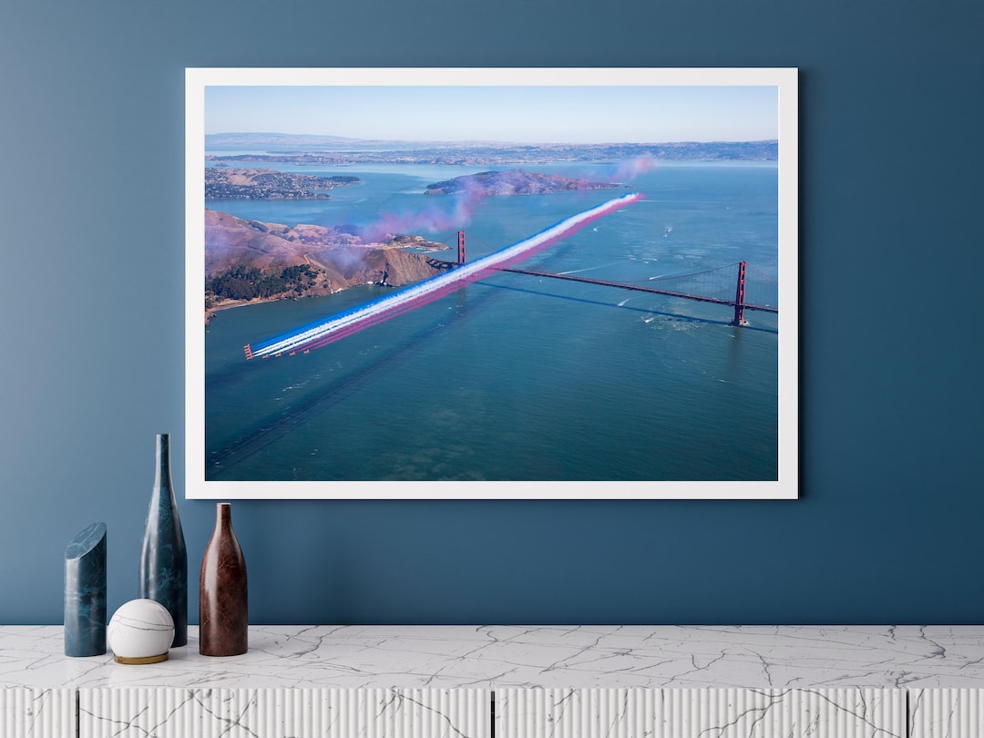 RAF Red Arrows Over the Golden Gate Bridge | Photo Print | Military ...