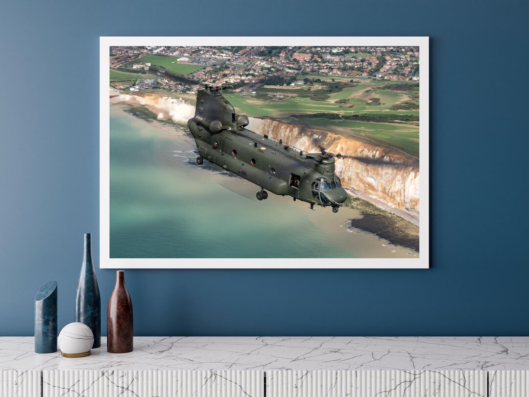 RAF Chinook Over the English Coast | Photo Print | Military ...
