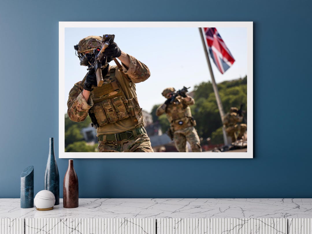 Royal Marines Commandos With Union Jack | Photo Print | Military ...