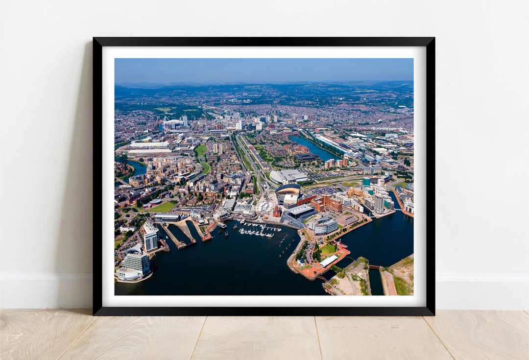 Cardiff Bay Wales Limited Edition Print Aerial Photography Fine Art ...