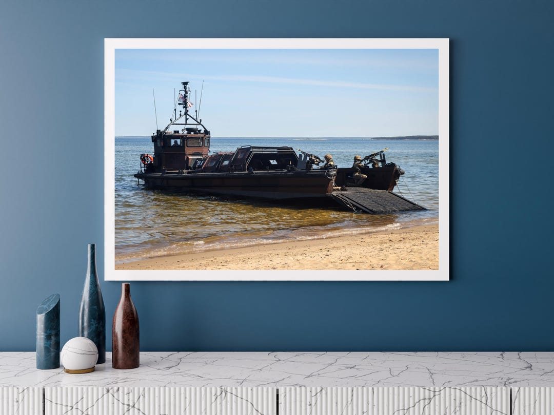 Royal Marine Commandos With Landing Craft | Photo Print | Military ...