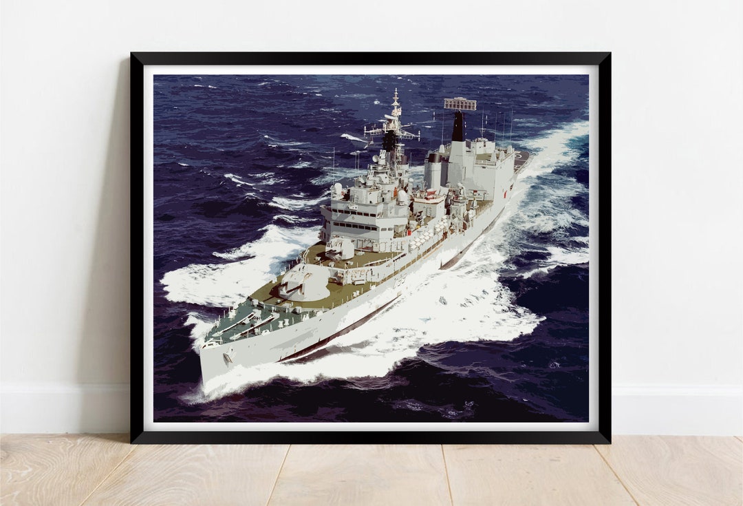 HMS Blake Royal Navy Tiger Class Cruiser Military Digital Artwork Print ...