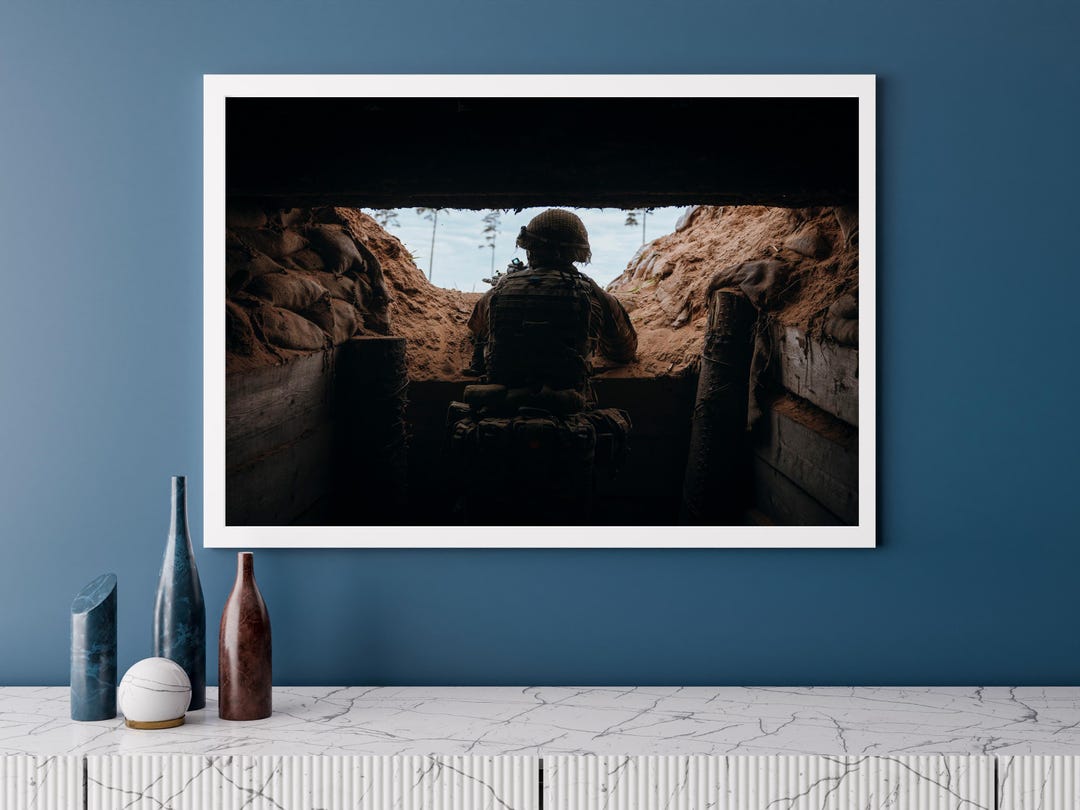 British Army Soldier in a Trench | Photo Print | Military | British ...