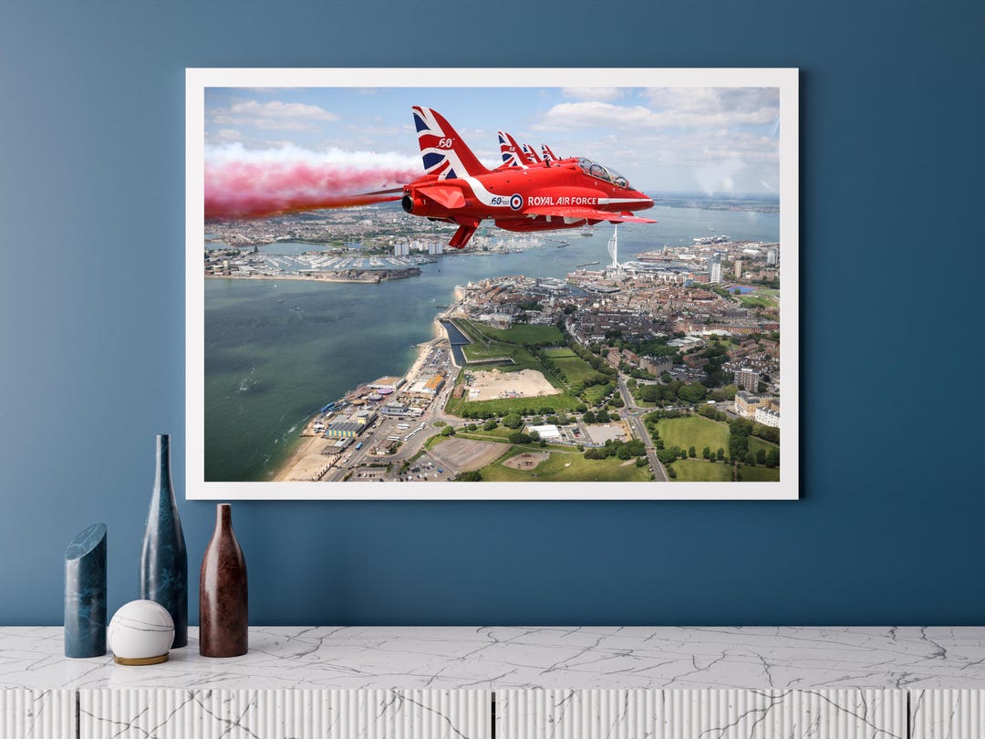 RAF Red Arrows Fly Over Portsmouth UK | Photo Print | Military ...