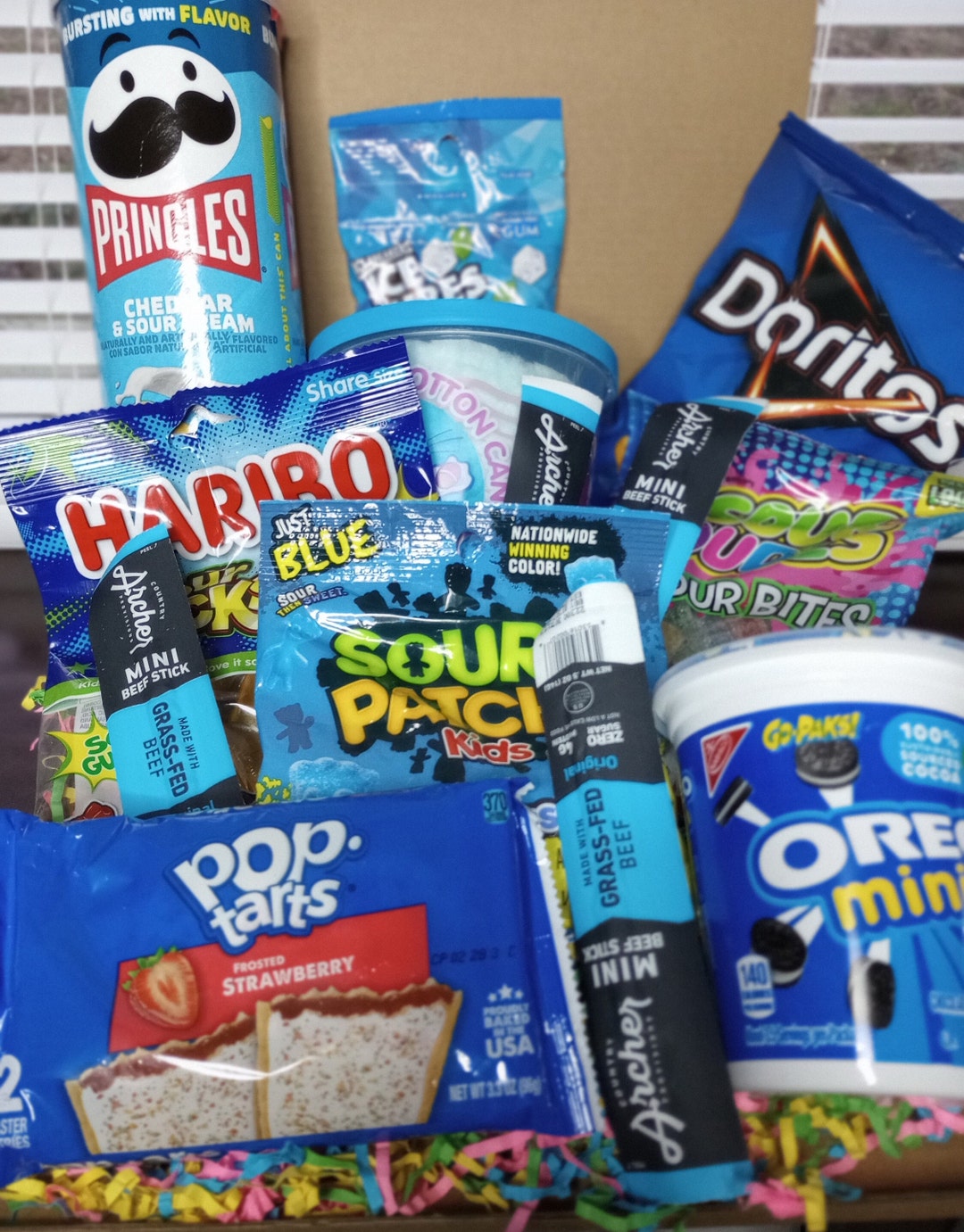 Blue Theme Snack Pack Gift Box, Gift Set, Care Package, College ...