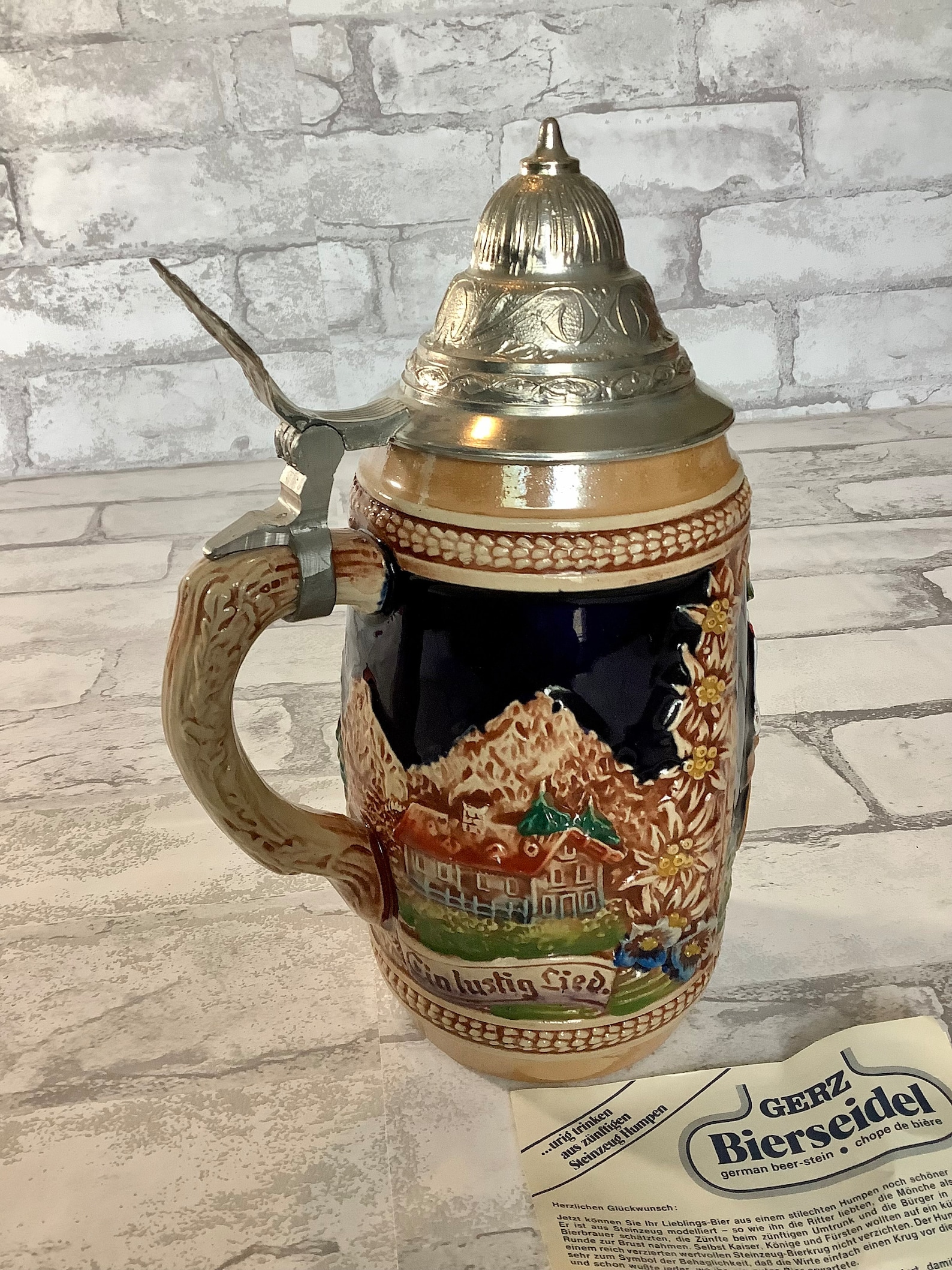 VTG Lidded Beer Stein Staffel Stoneware 8.75” W. Germany - Etsy