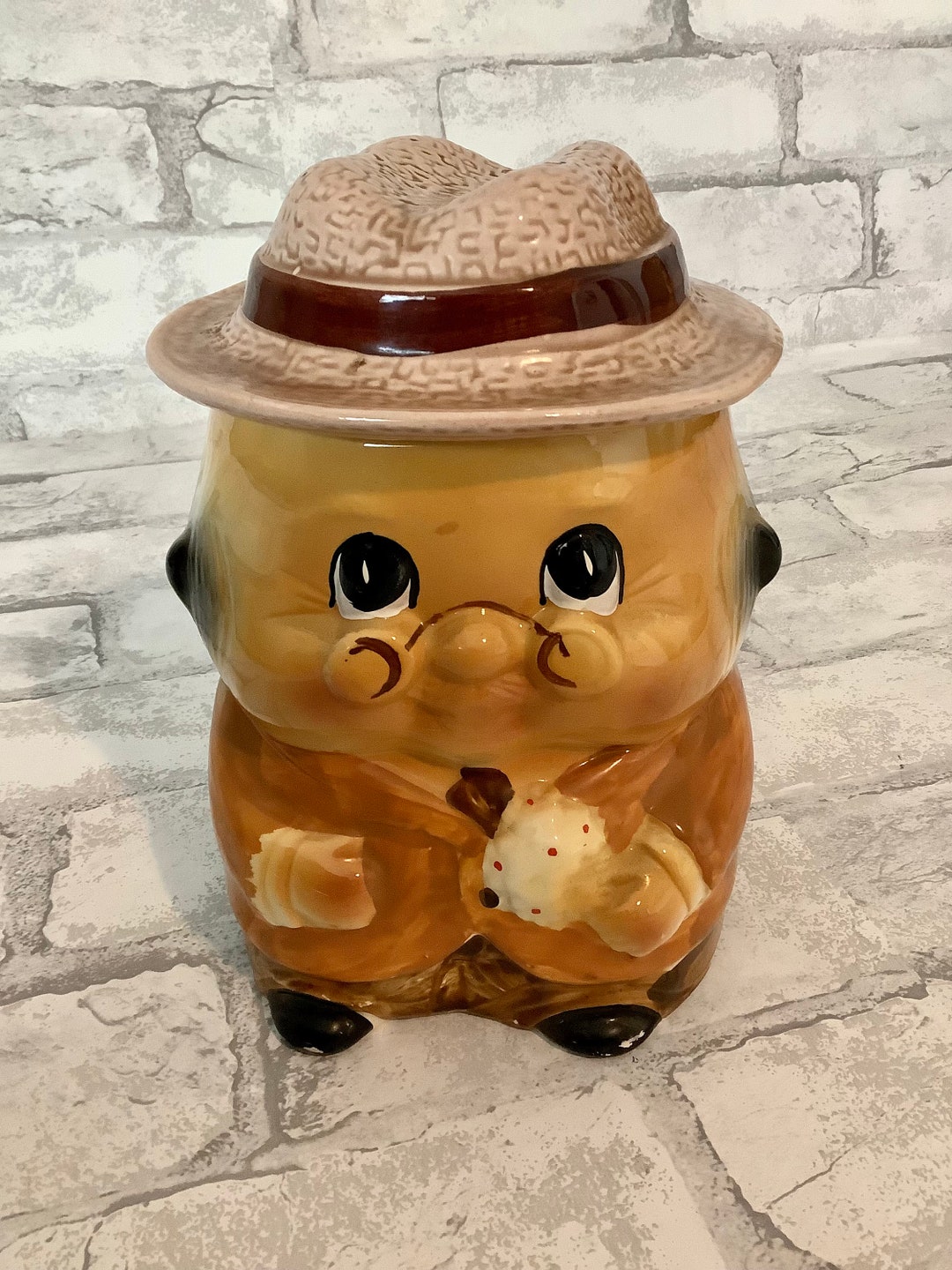 Vintage Little Old Man Cookie Jar RARE - Etsy