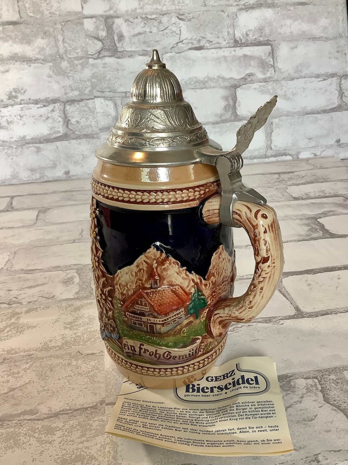 VTG Lidded Beer Stein Staffel Stoneware 8.75” W. Germany - Etsy