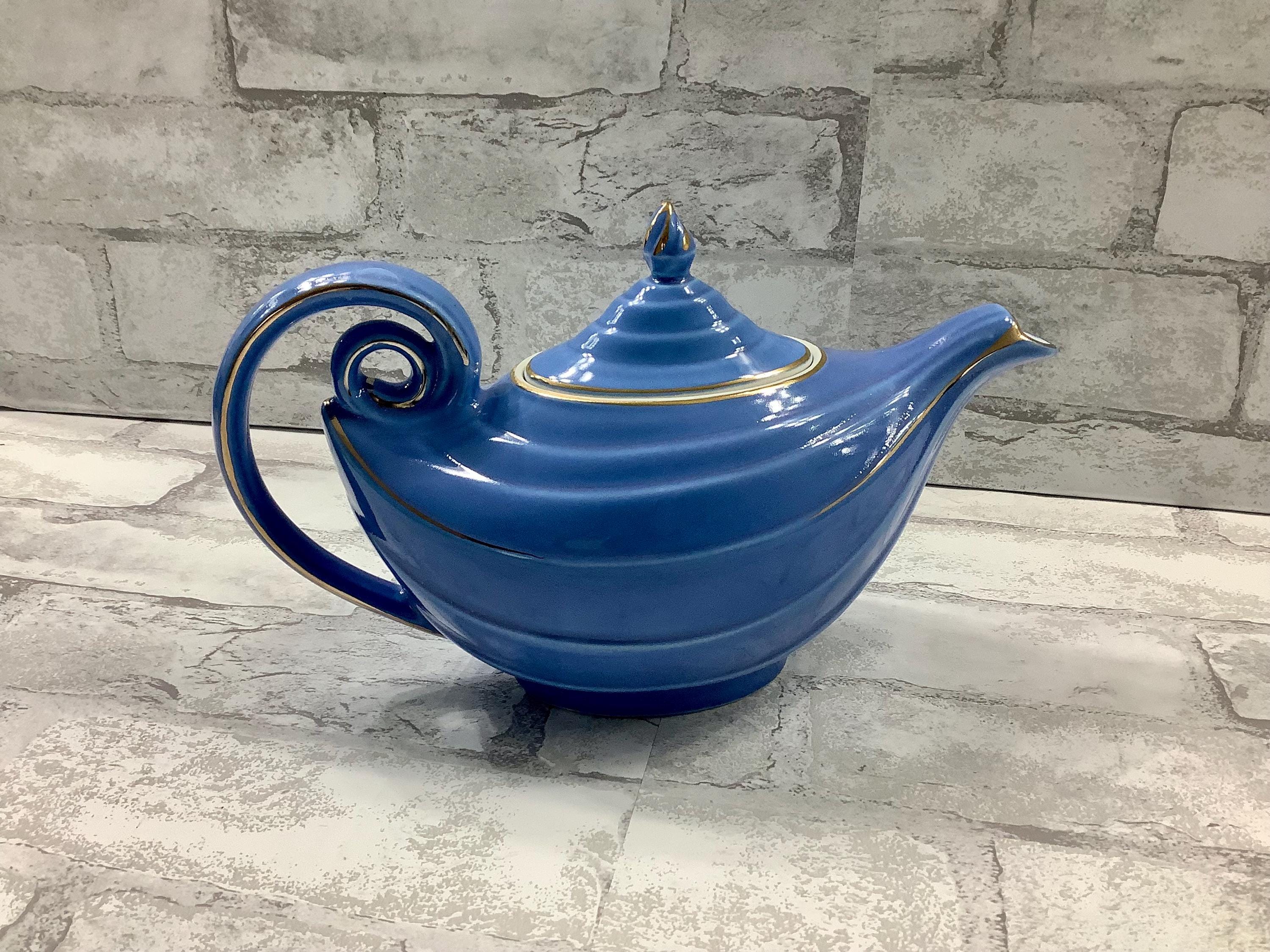 VTG. HALL Pottery Aladdin Sky Blue Tea Pot Art Deco 24 Gold 6 Cup - Etsy