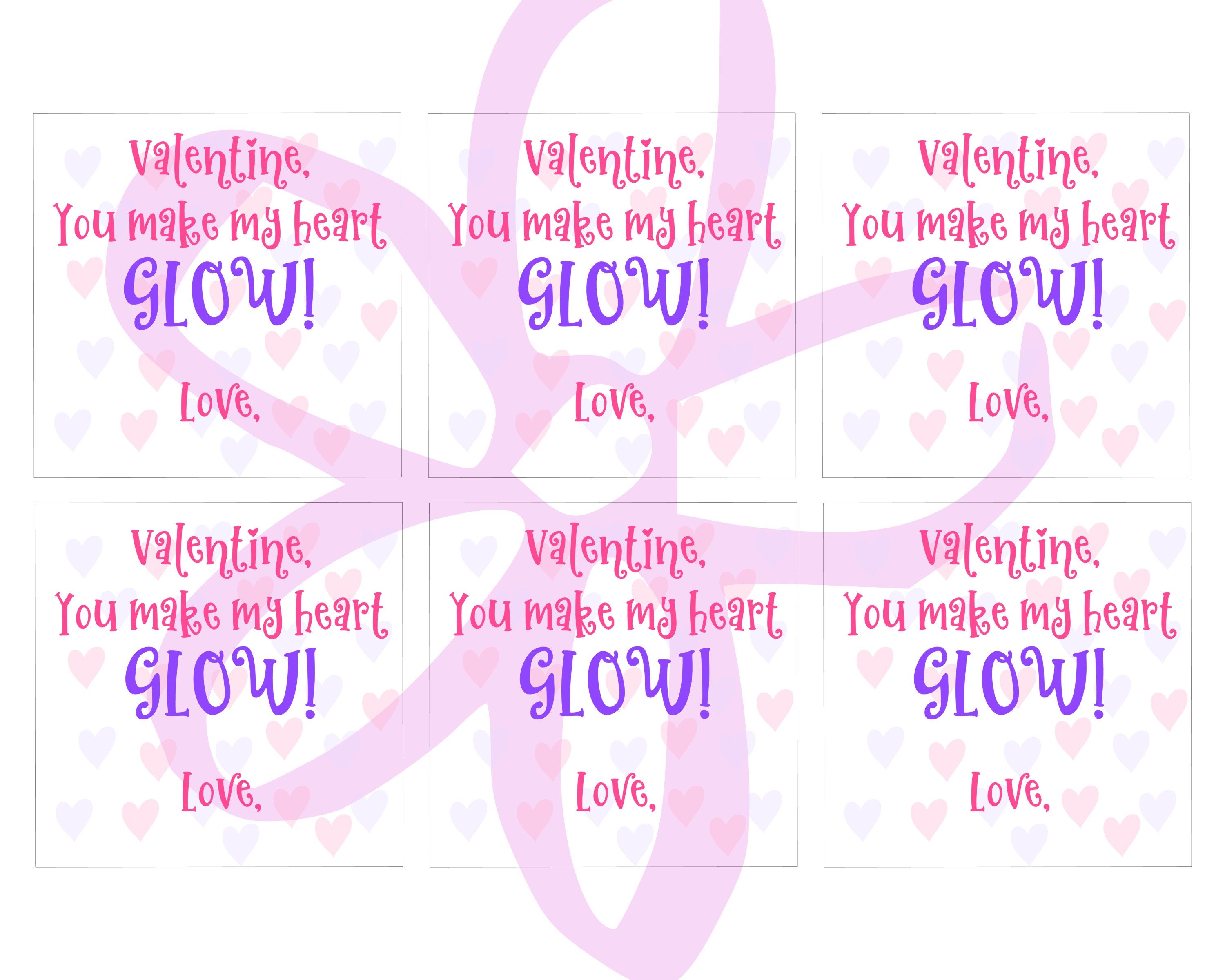 Instant Download/printable valentine You Make My Heart Glow - Etsy