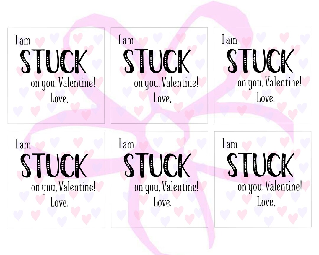 Instant Download/printable I Am Stuck on You Valentine Printable ...