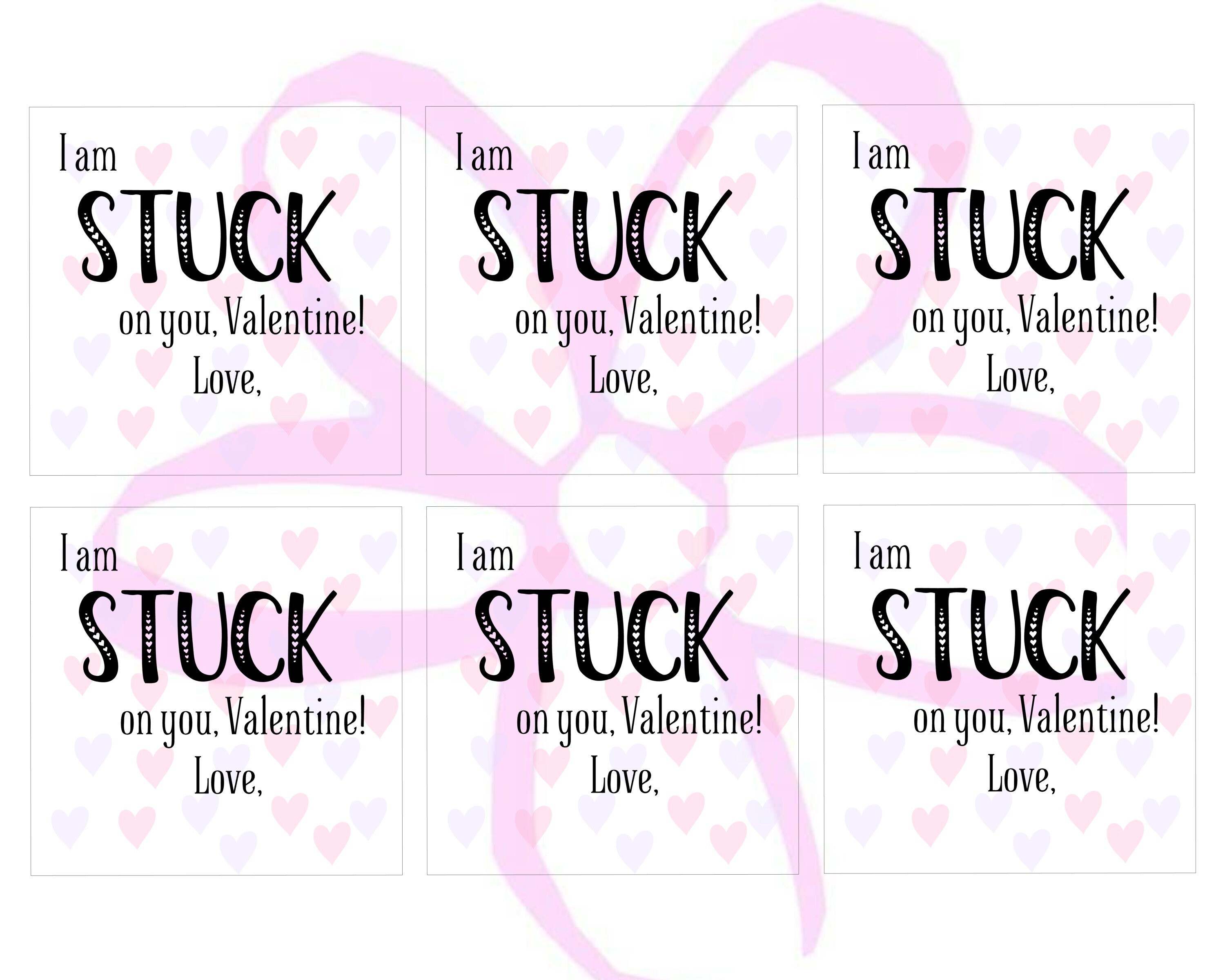 Instant Download/printable I Am Stuck on You Valentine - Etsy