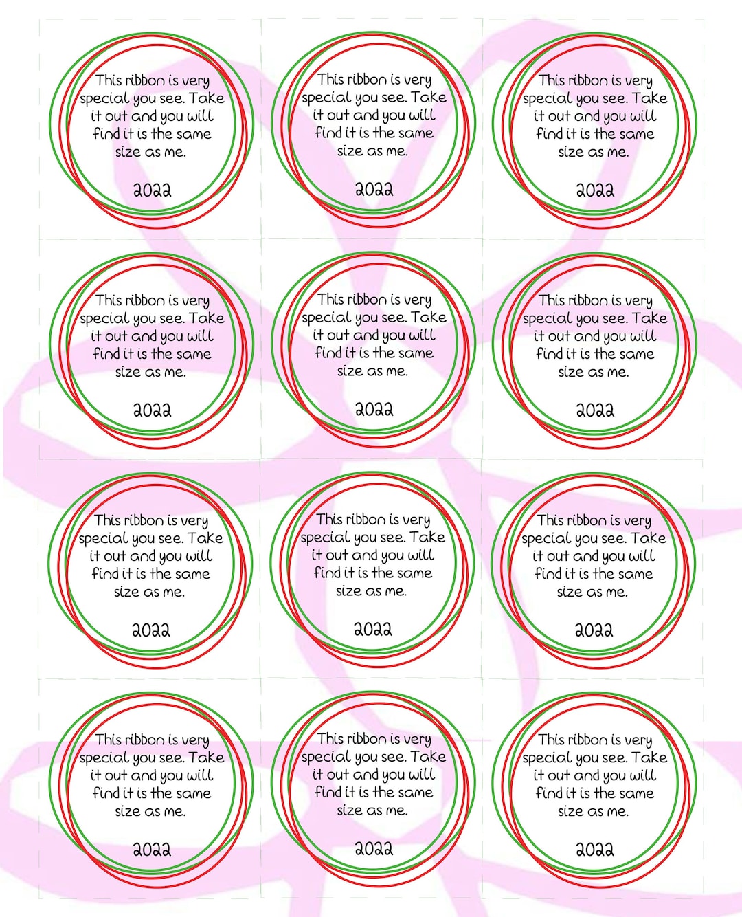 Instant Download/printable Ribbon Christmas Ornament You - Etsy