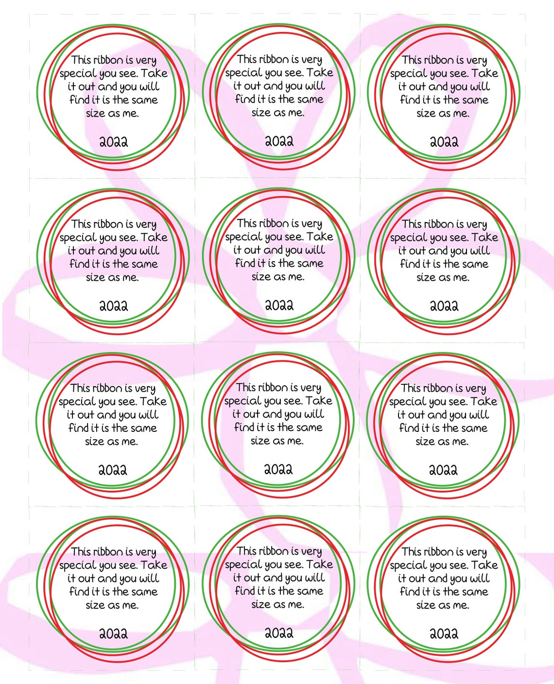 Instant Download/printable Ribbon Christmas Ornament You - Etsy