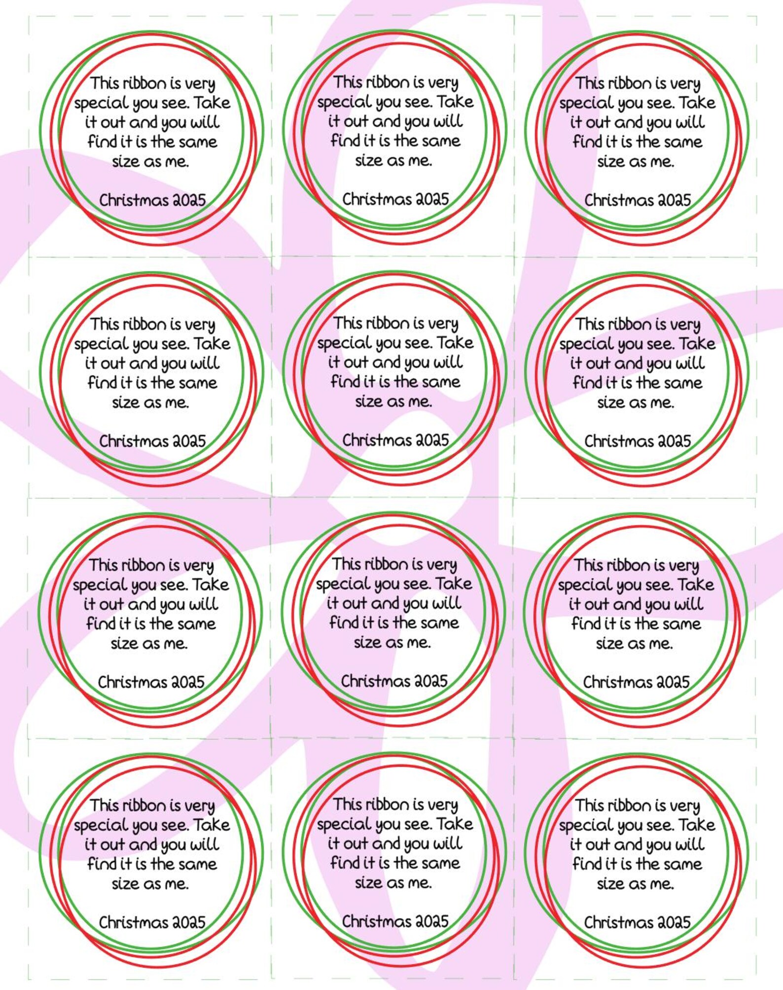 Instant Download/printable - Ribbon Christmas Ornament - You Will Find ...