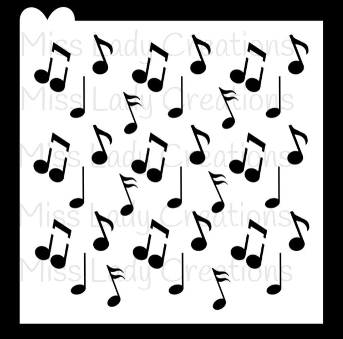 Music Notes Background Cookie/cake Stencil - Etsy