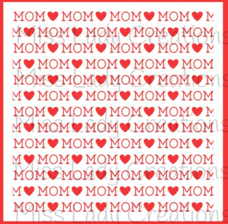 Mom Pattern Background Silk Screen Stencil Mother's Day - Etsy