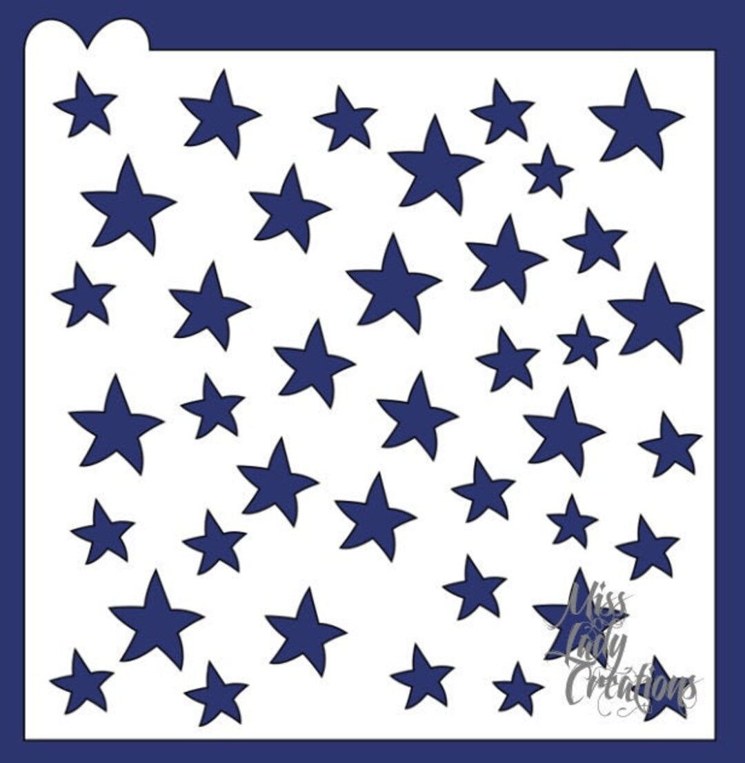 Scattered Stars Background Stencil, Mylar Stencil, Plastic Stencil ...